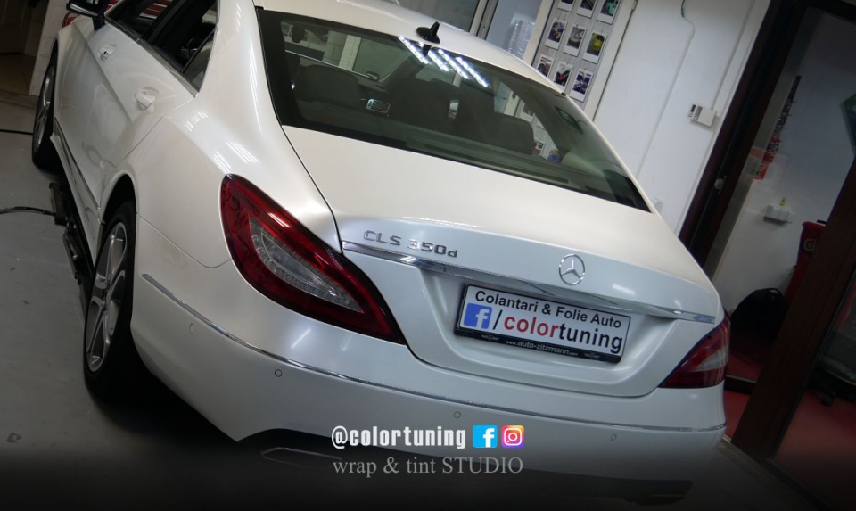 Mercedes CLS alb perlat | Colantari Auto si Folie Protecție ...